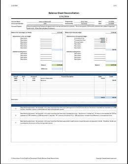Balance Sheet Reconciliation Template Spreadsheetshoppe
