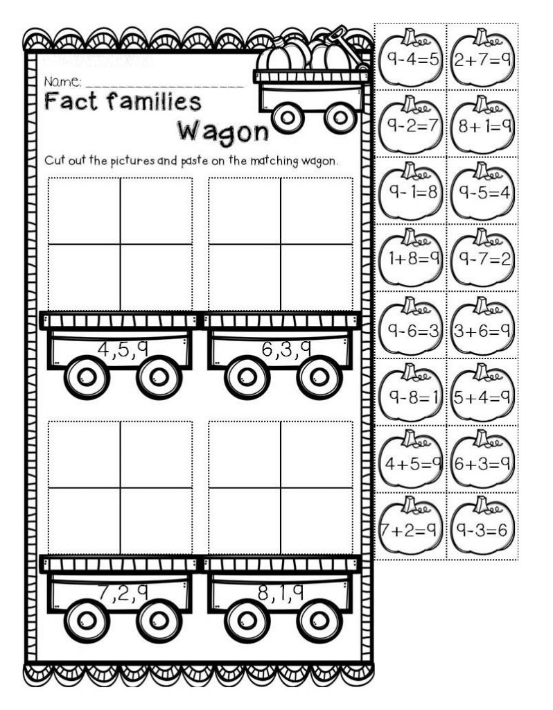 Fact Family Worksheets For First Grade – Printable PDF Template