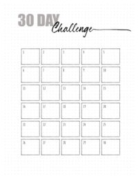 Free 30 Day Challenge Calendar