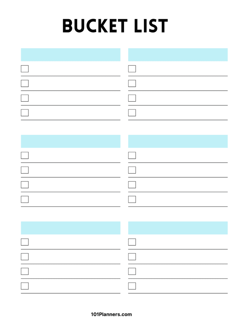 Free Bucket List Printable | Customize Online & Print at Home