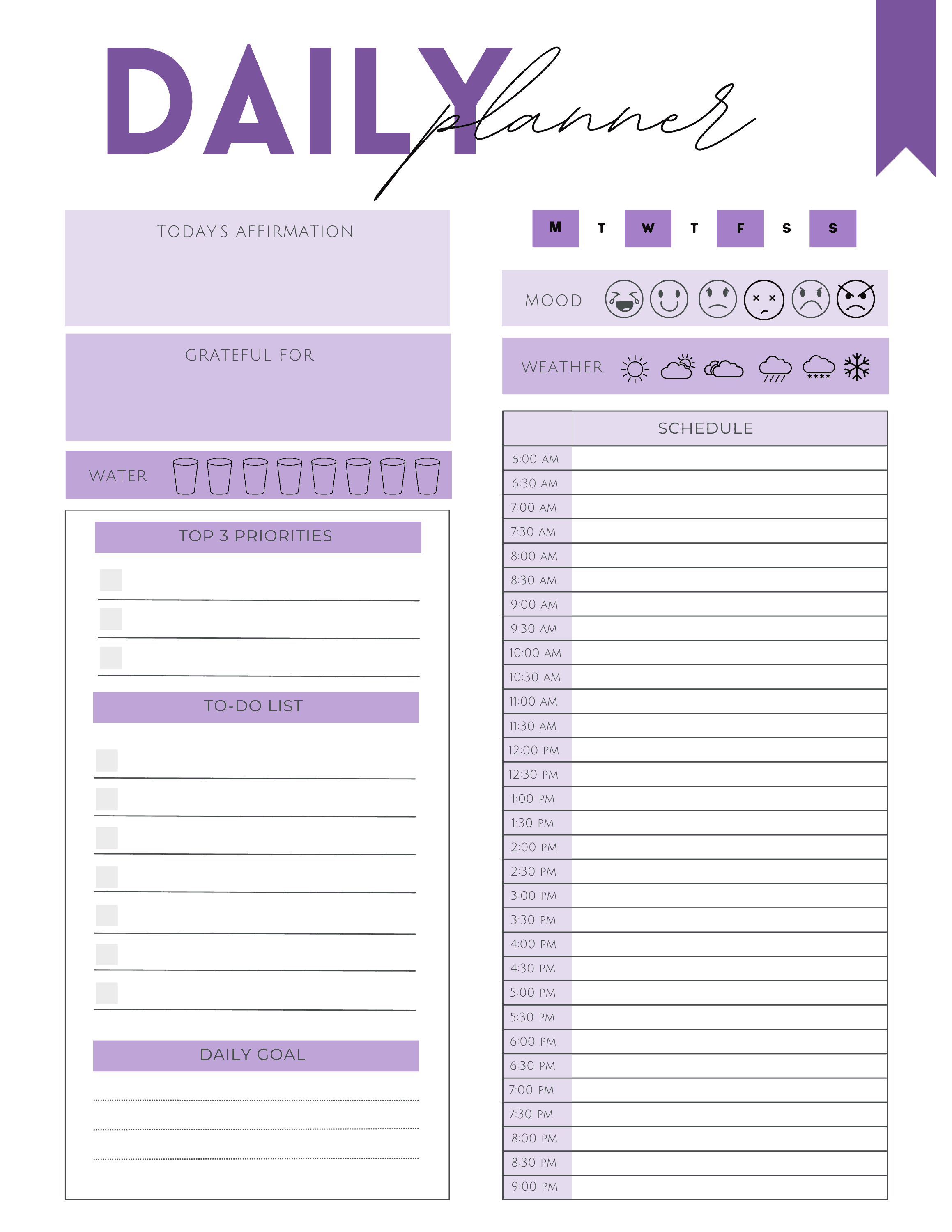 Free Daily Planner Template | Customize then Print