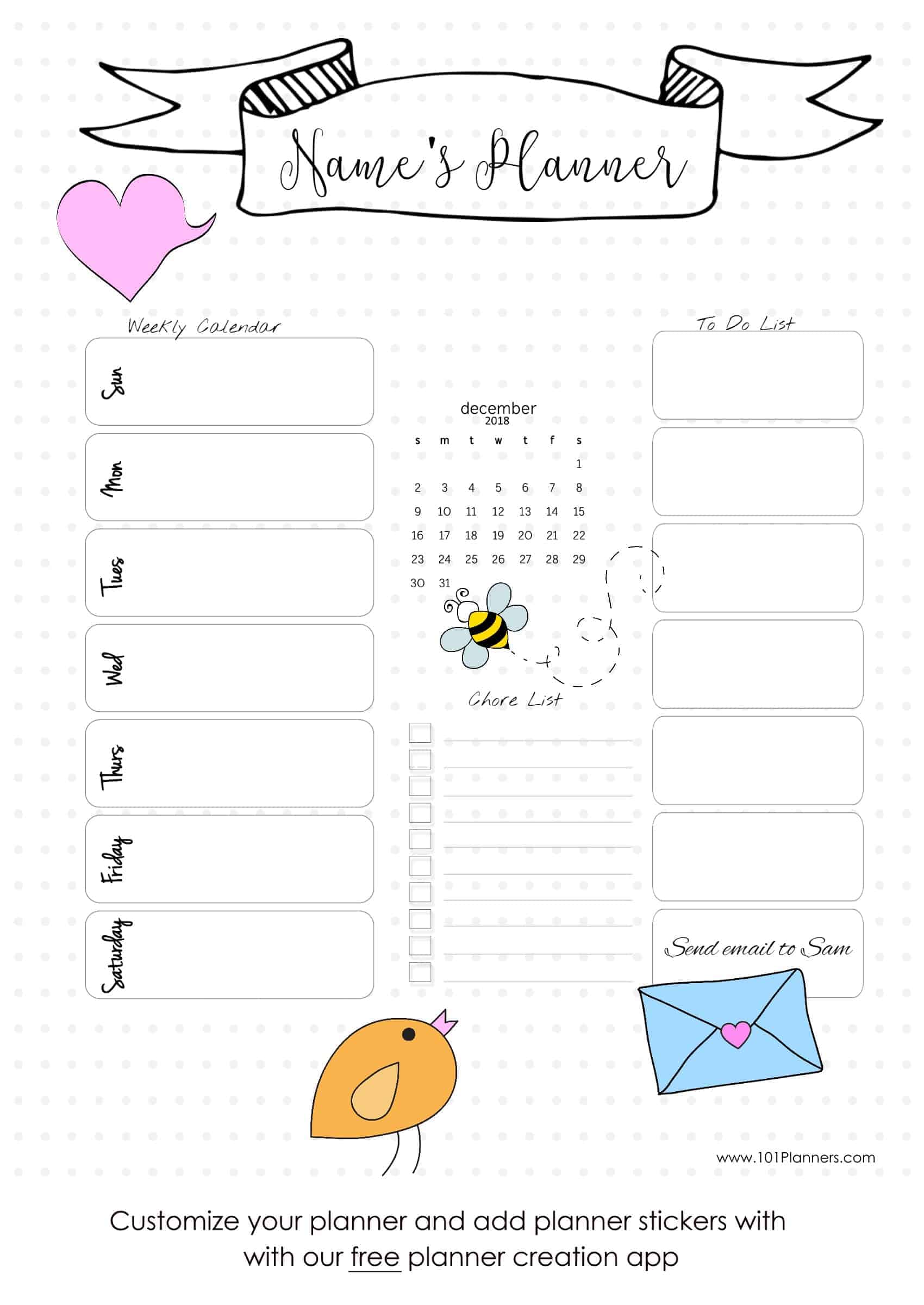 FREE printable planner stickers | Customizable! | Instant Download