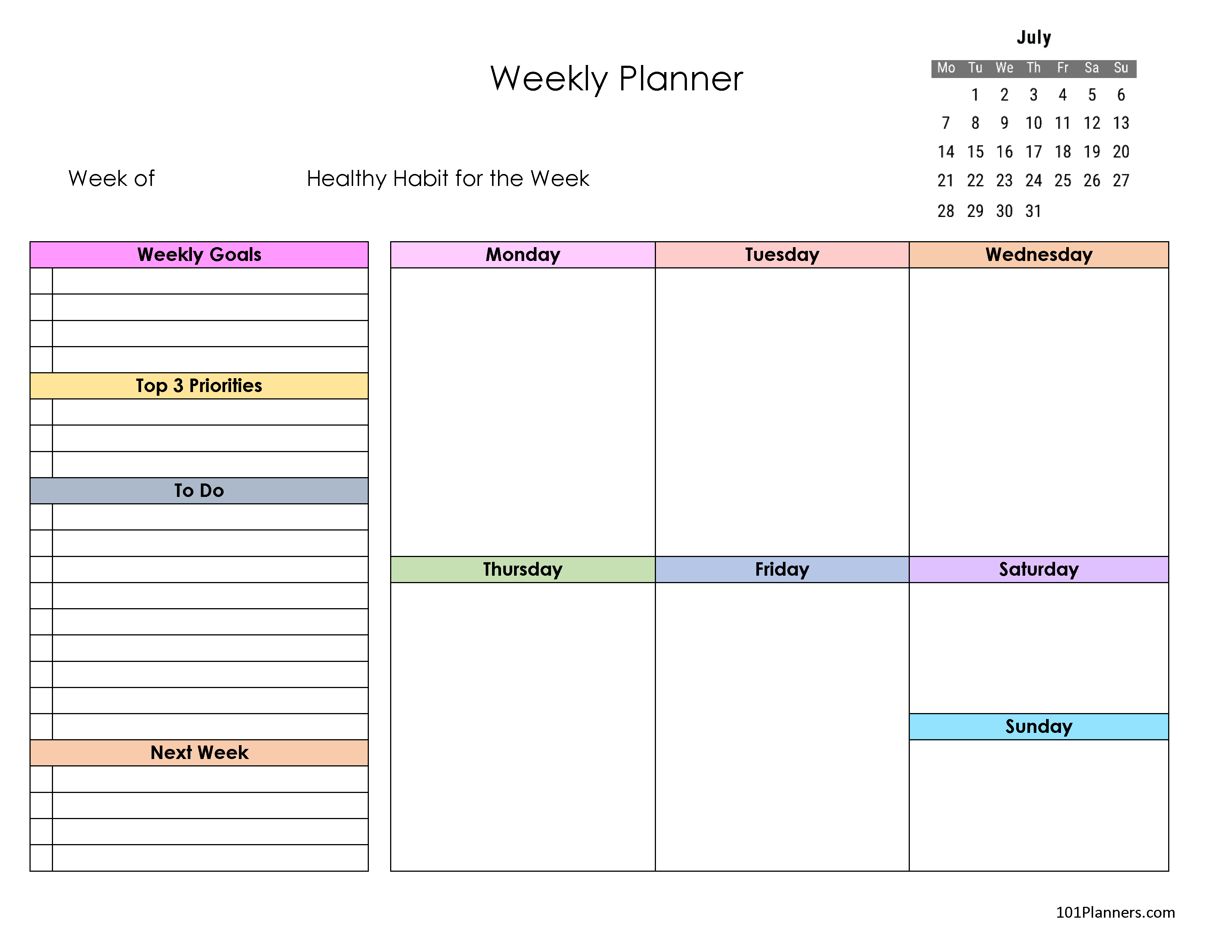 Free Printable July 2024 Calendar | Customize Online