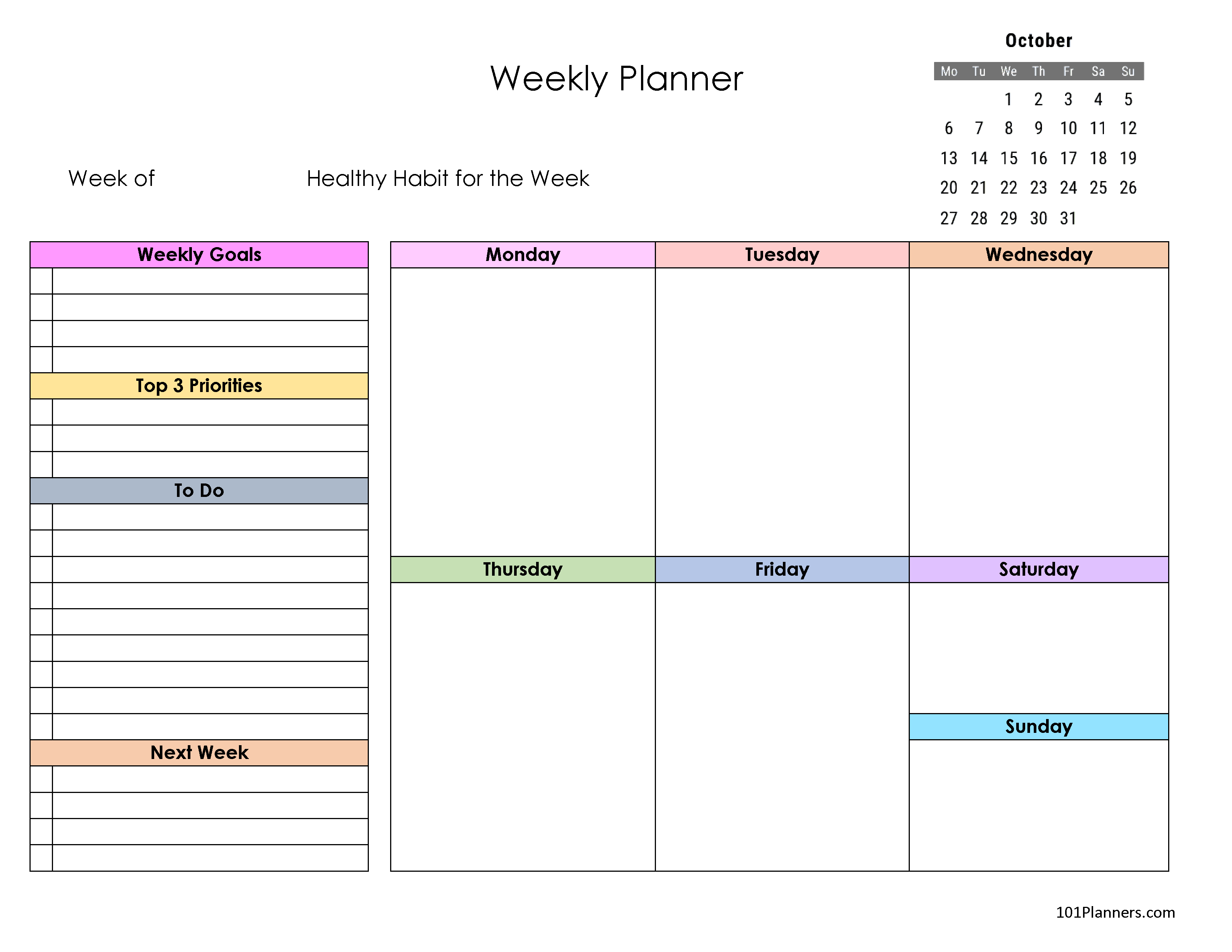 Free Printable October 2024 Calendar | Customize Online