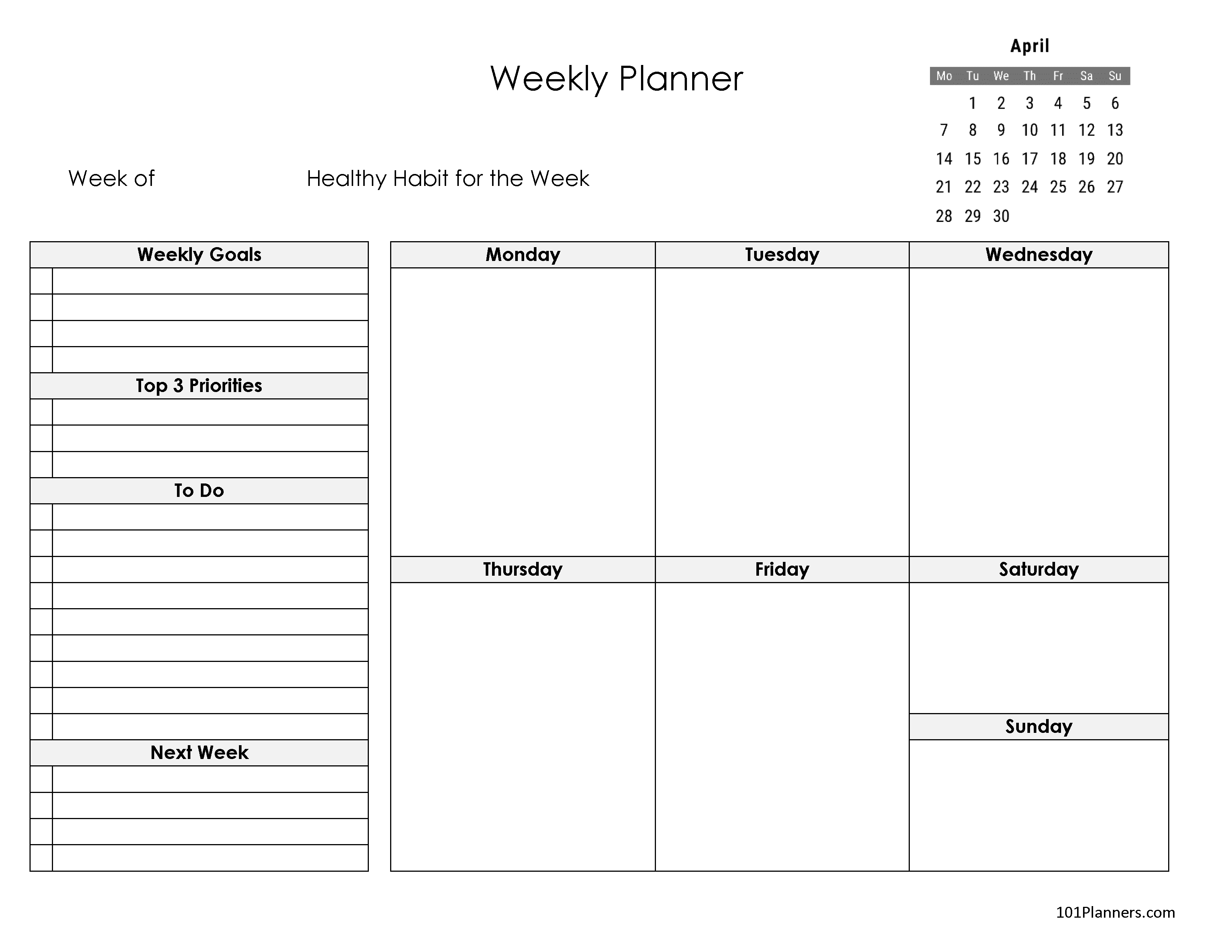 Free April 2024 Calendars | 101 Different Designs and Borders