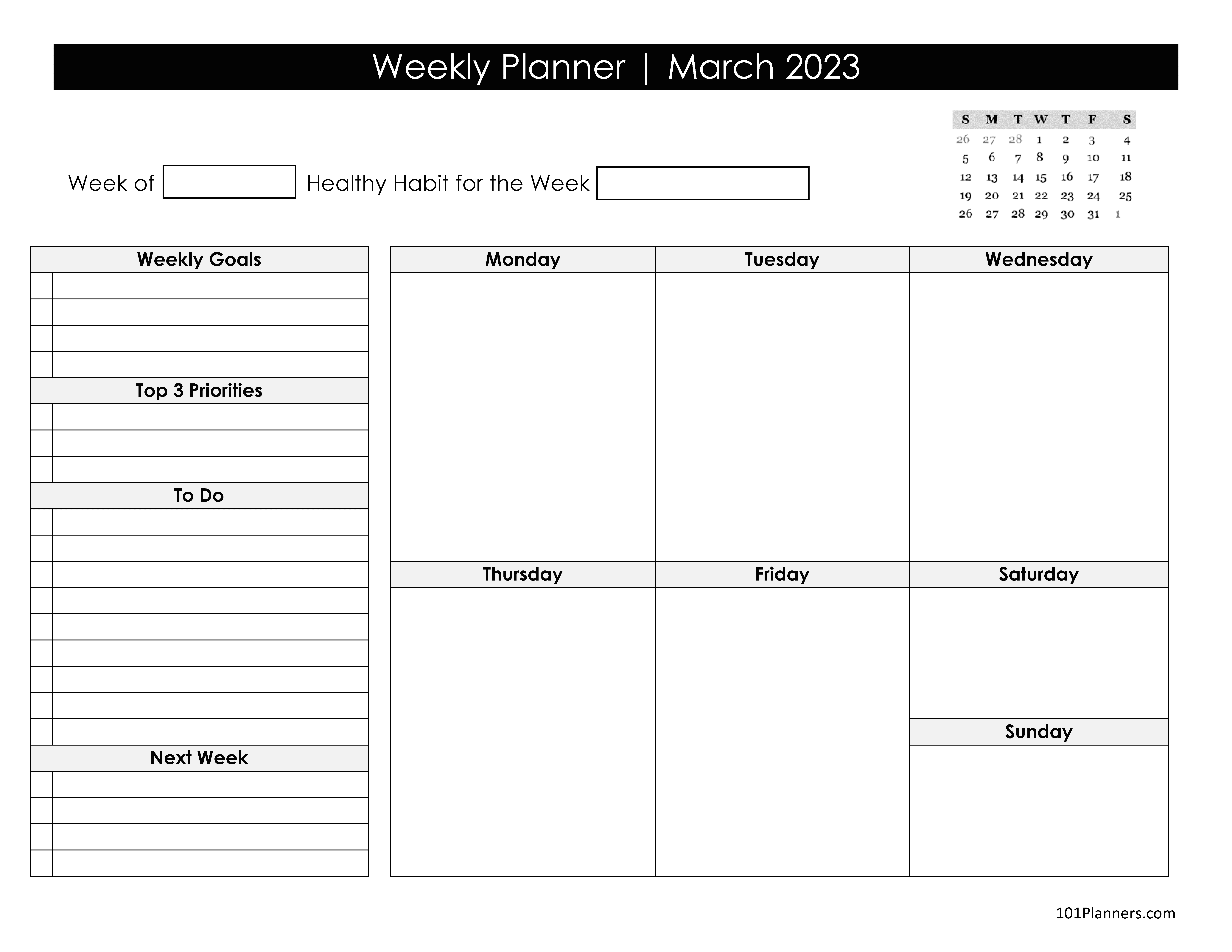 Free Printable March 2023 Calendar | Customize Online