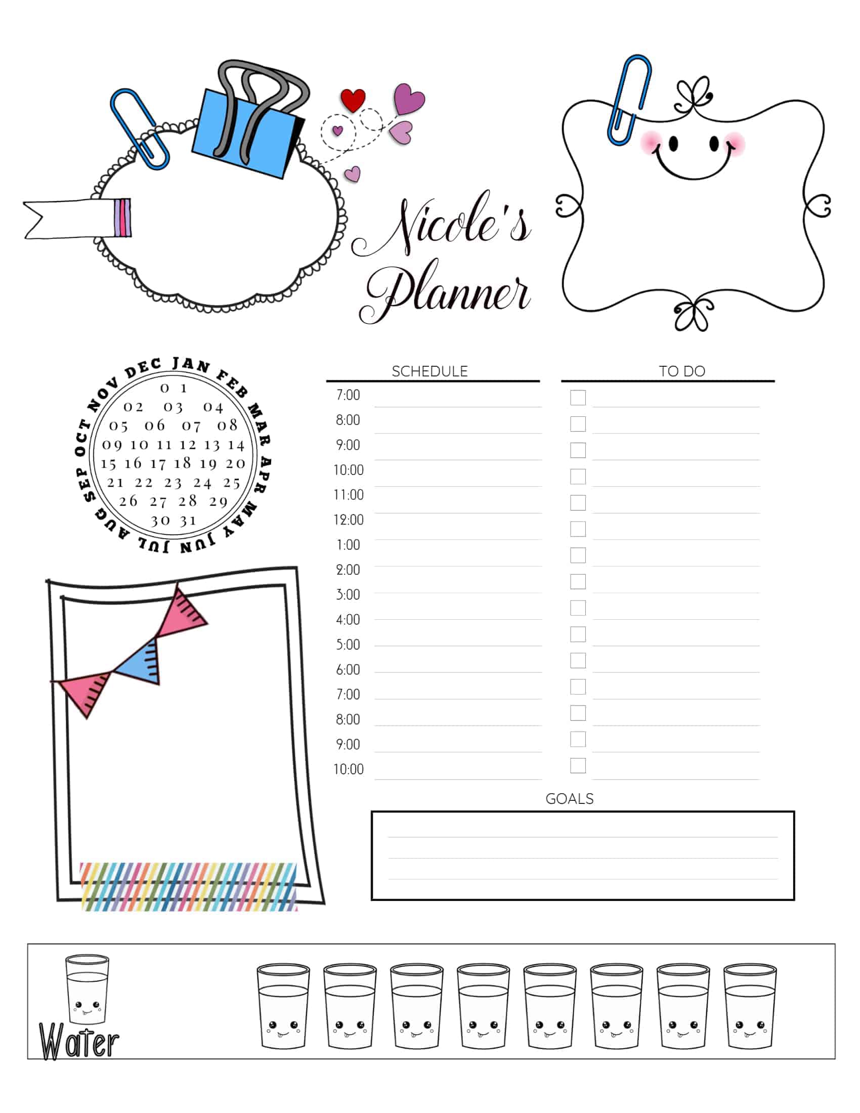 FREE Printable Hourly Planner - Daily, Weekly or Monthly