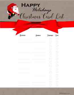 FREE Printable Christmas Gift List Template