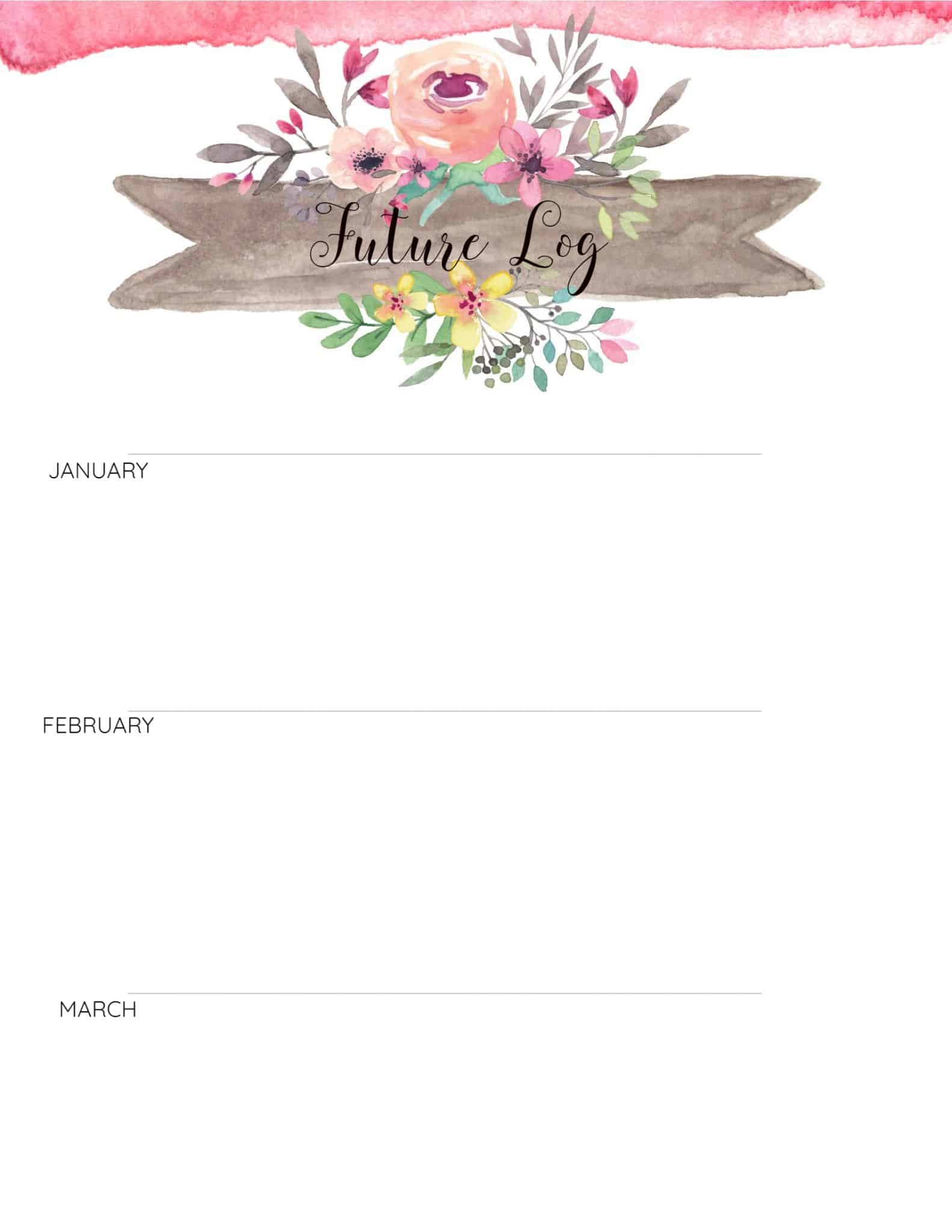The Bullet Journal Future Log with Free Printables