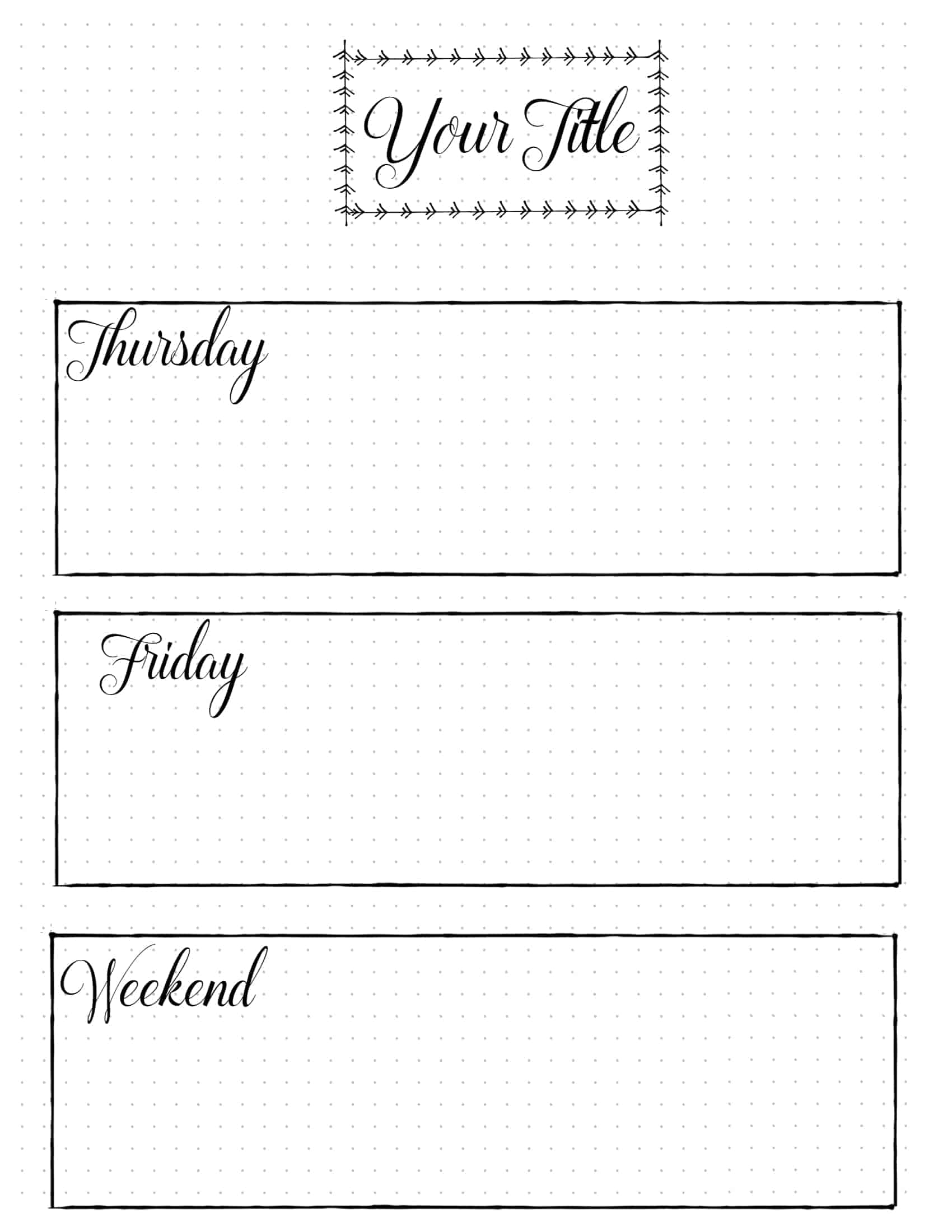 Bullet Journal Calendar | Free customizable printable