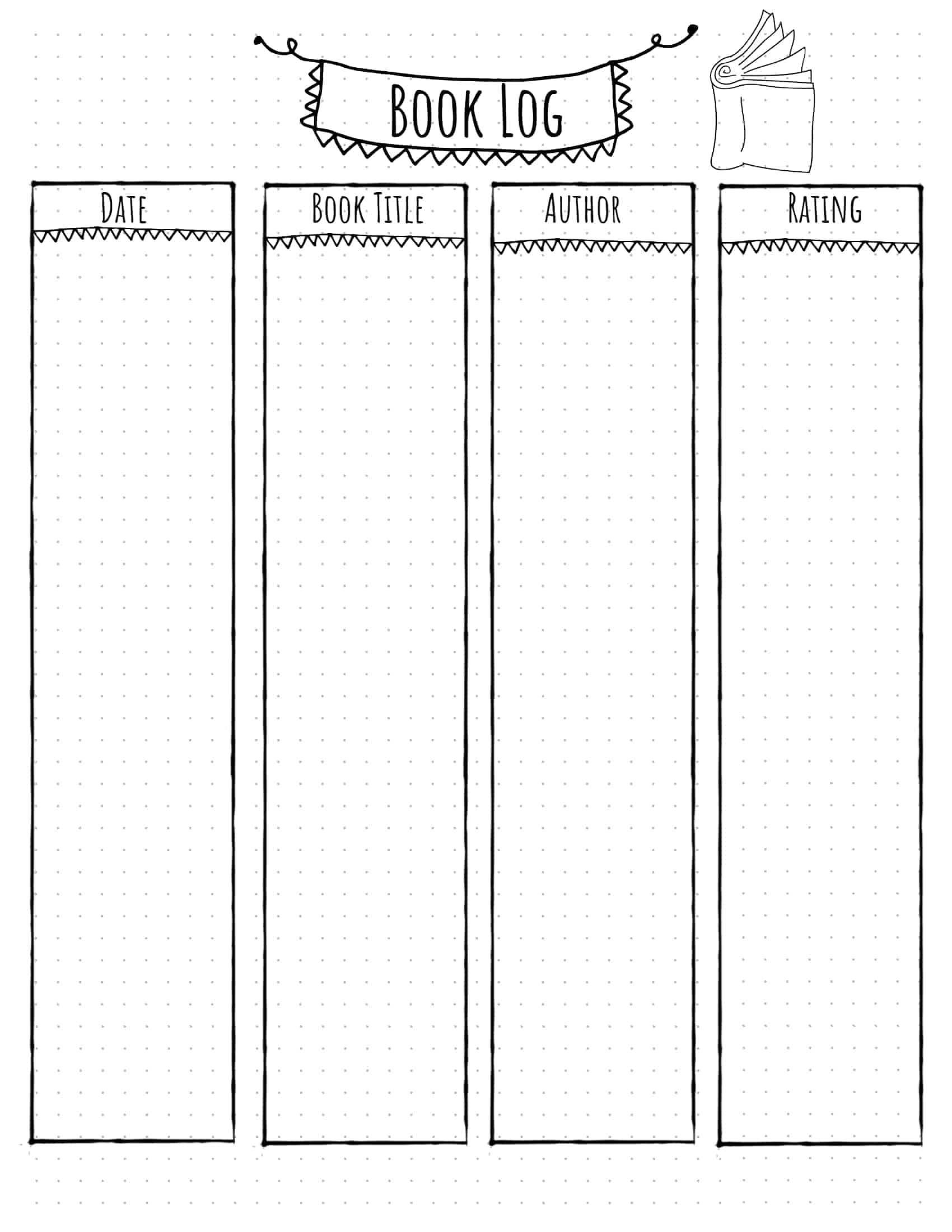 Free Printable Reading Log Template | Bullet Journal & Traditional