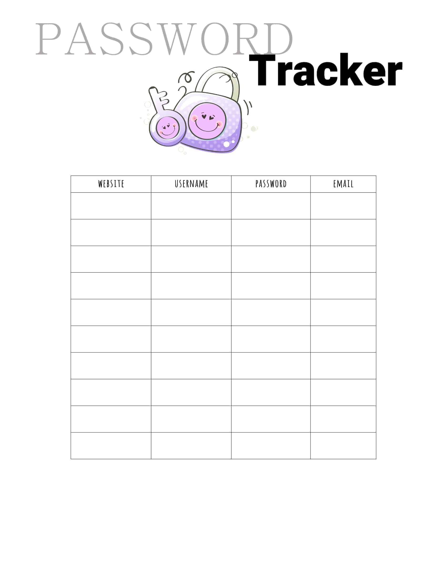 FREE Customizable Password Log | Many Templates are Available