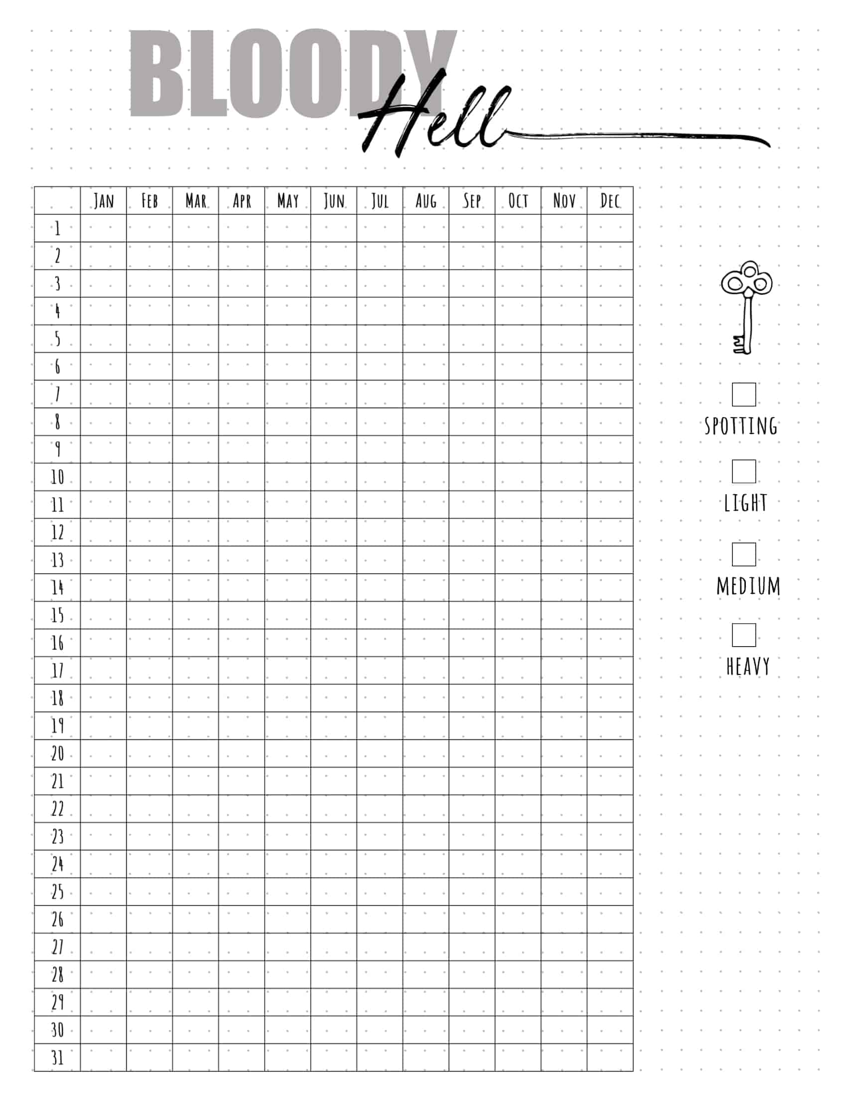 FREE Printable Period Tracker Bullet Journal | Customizable