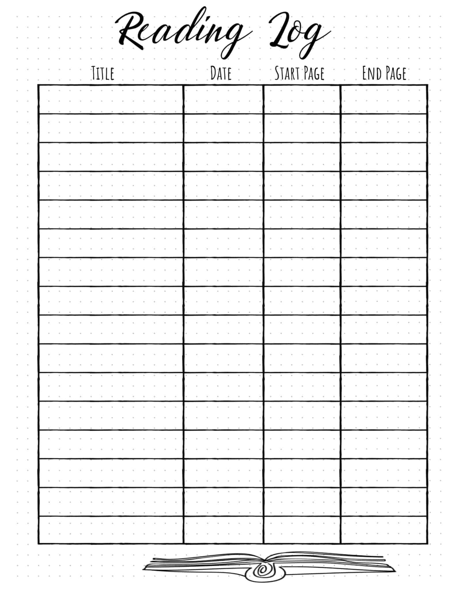 Free Printable Reading Log Template | Bullet Journal & Traditional