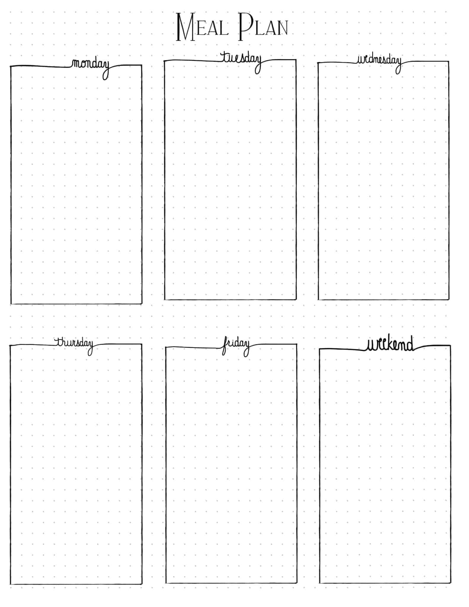FREE Printable Meal Plan Template | Customize Before You Print
