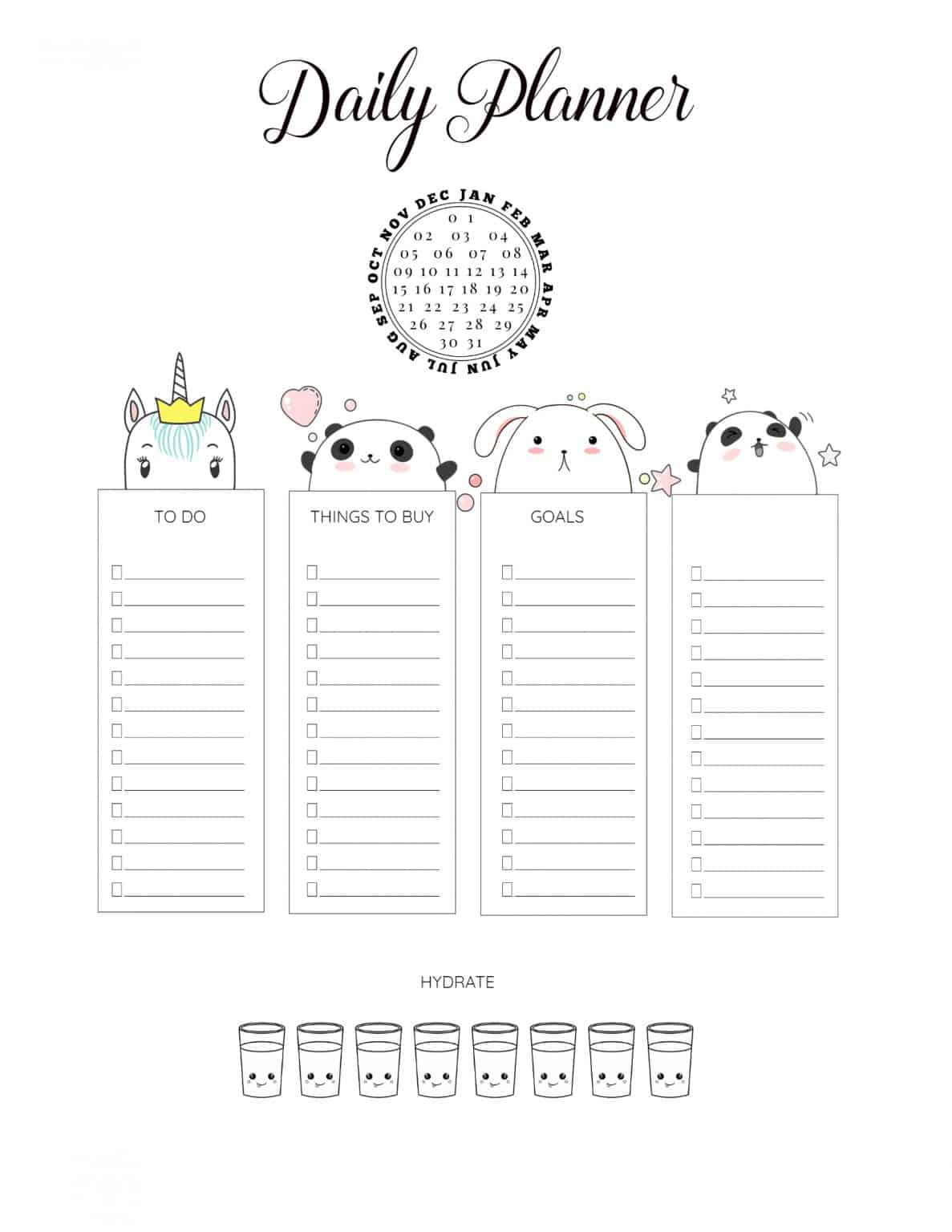 FREE Printable Cute Planner & Calendar | Customize Online