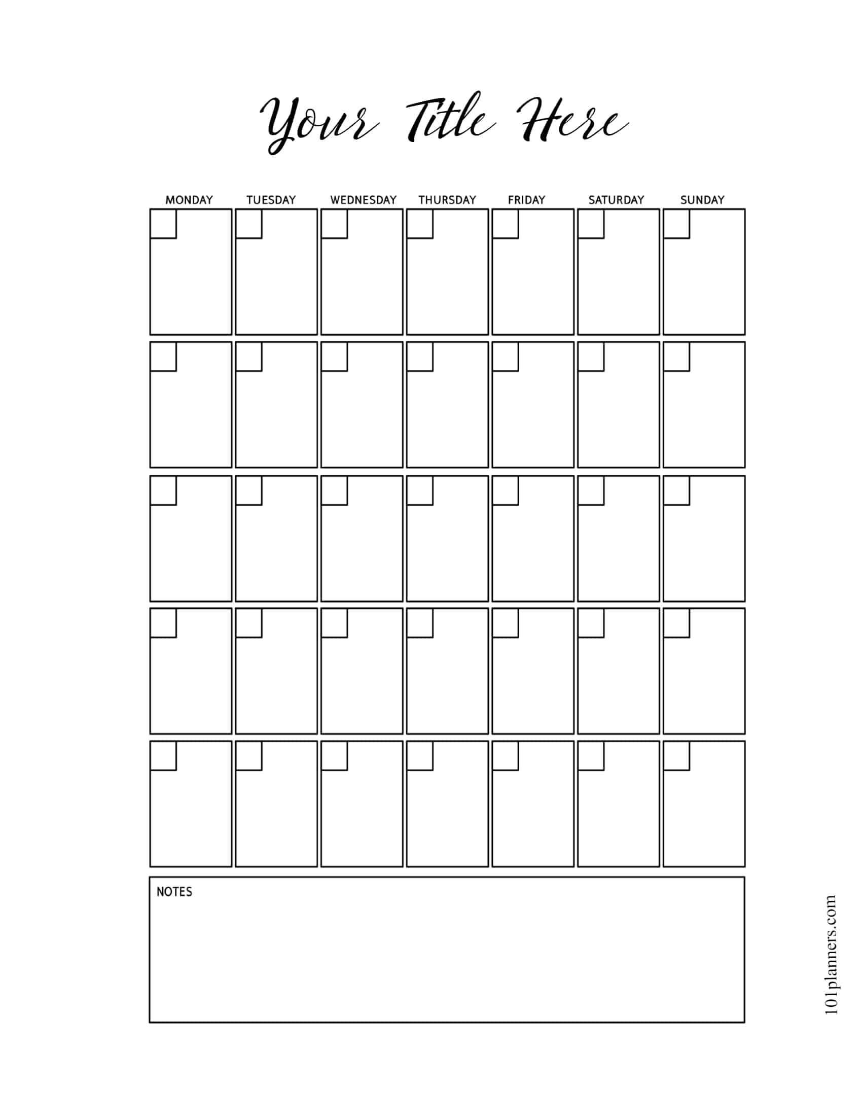 FREE Monthly Planner | Edit online and print at home