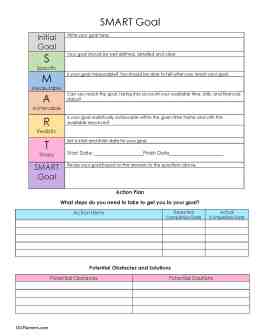 30 Smart Goals Worksheet Pdf