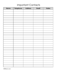 FREE Editable Contact List Template | Editable PDF, Word, Image