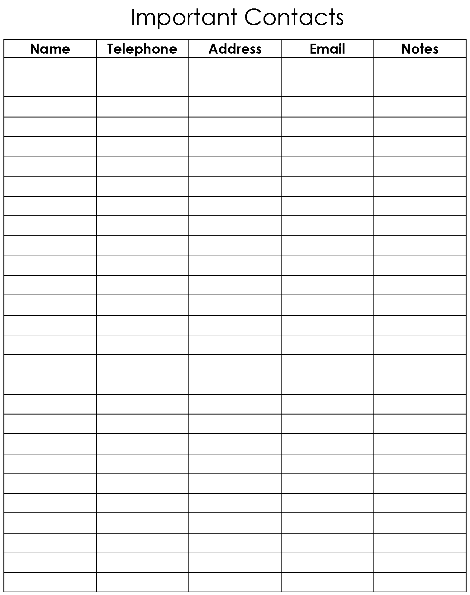 FREE Editable Contact List Template | Editable PDF, Word, Image