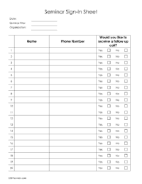 FREE Sign Up Sheet | Sign In Sheet | Instant Download