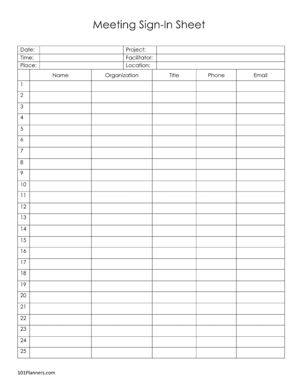 FREE Sign Up Sheet | Sign In Sheet | Instant Download