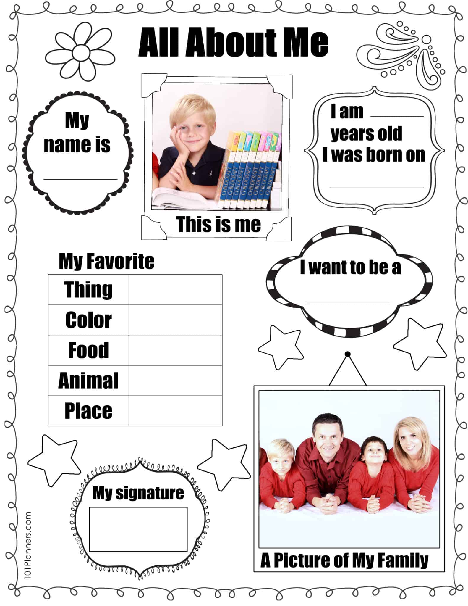 FREE All About Me Poster and Workbook