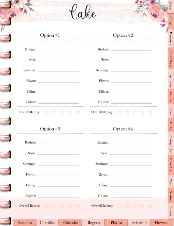 FREE Digital or Printable Wedding Planner | Wedding Spreadsheet