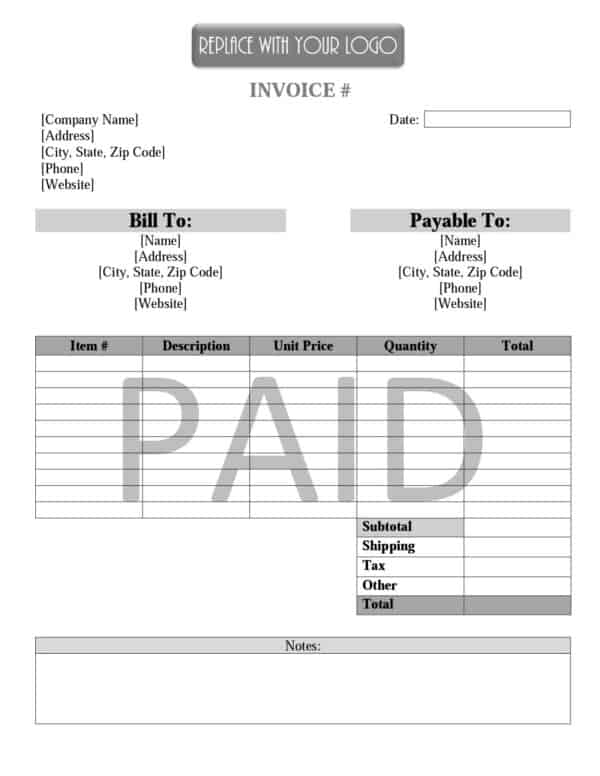 FREE Receipt Template Printables | Word, Excel or Editable PDF