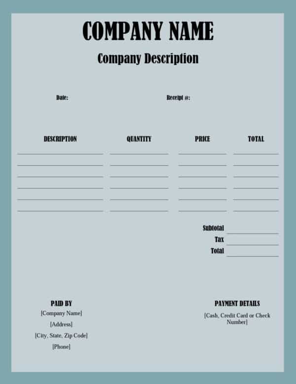 FREE Receipt Template Printables | Word, Excel or Editable PDF