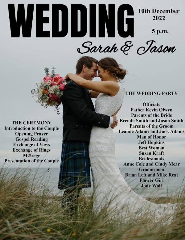 FREE Wedding Program Template | Word or Online App