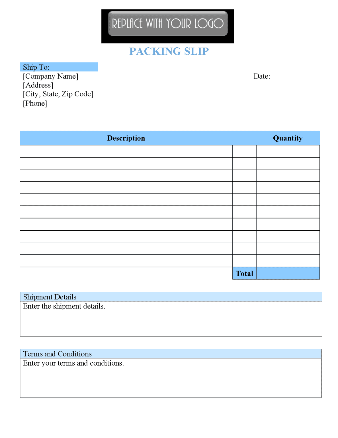 FREE Shipping Slip Template | Word, Excel & Typeable PDF