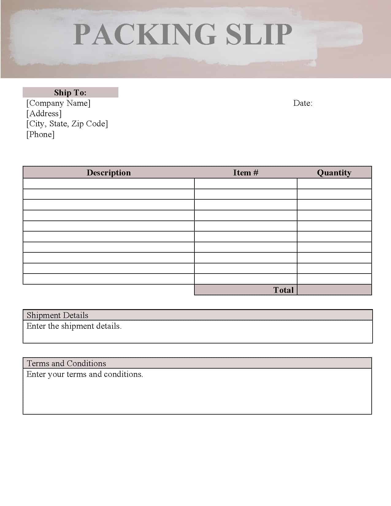 FREE Shipping Slip Template | Word, Excel & Typeable PDF