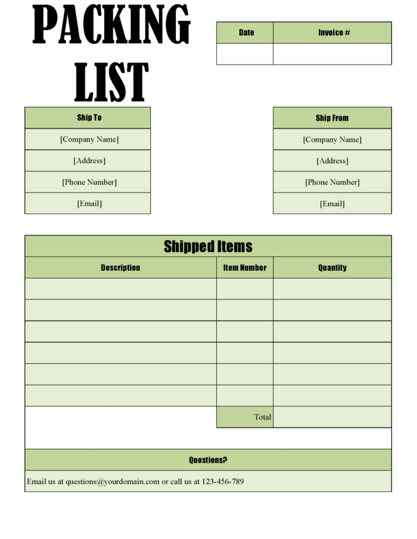 FREE Shipping Slip Template | Word, Excel & Typeable PDF