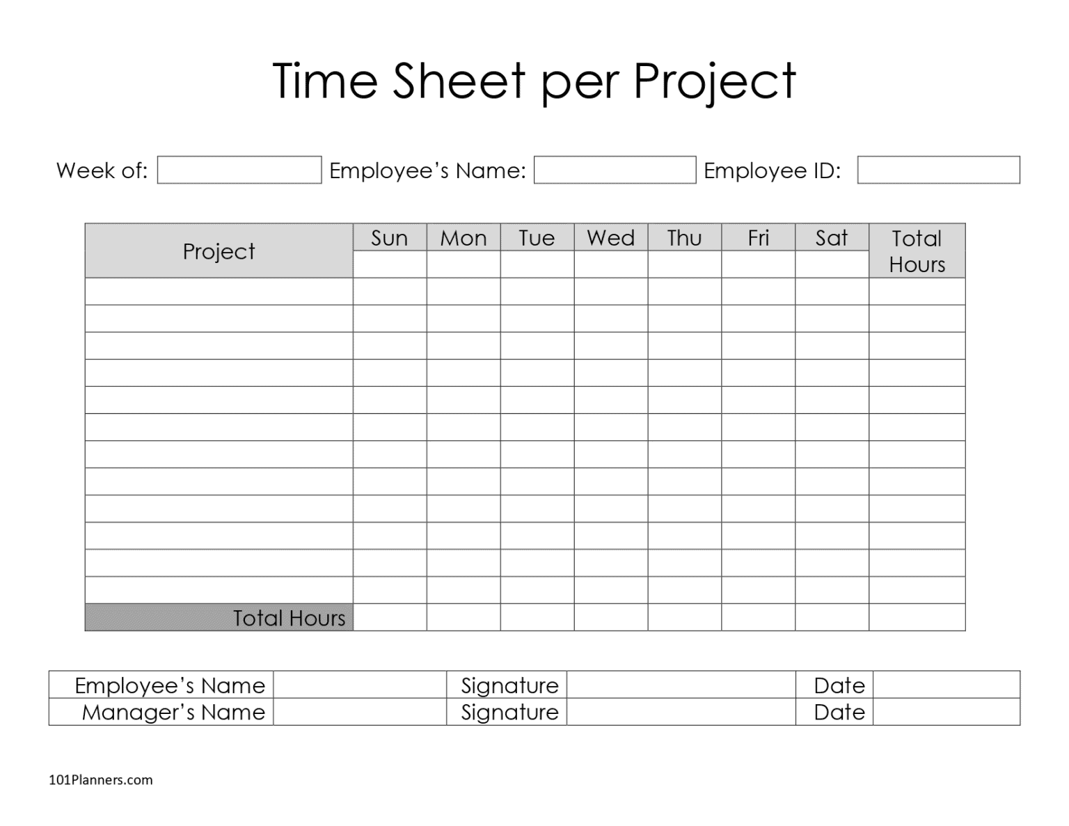 FREE Timesheet Template Printables | Instant Download