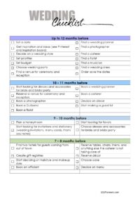 FREE Printable Wedding Checklist | Word, Excel or PDF