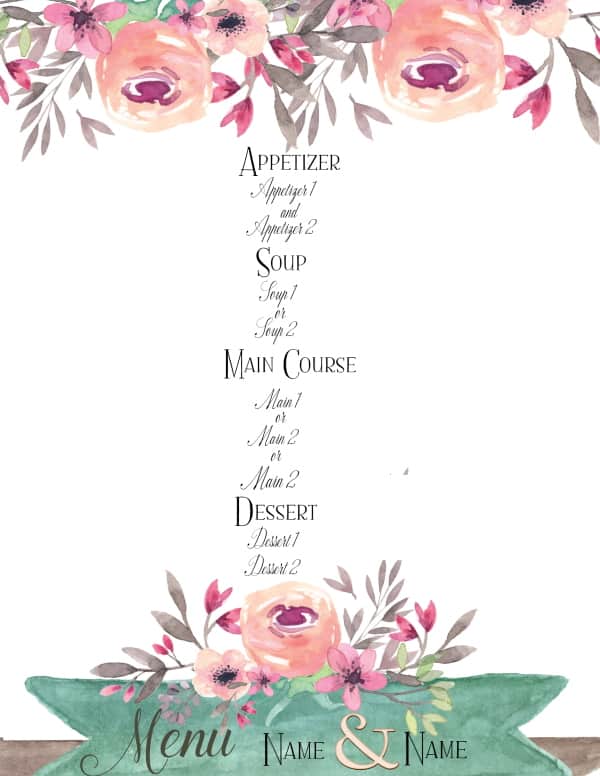 FREE Wedding Menu Template | Edit Online or with Word | 101 Borders