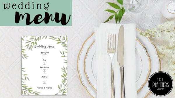 FREE Wedding Menu Template | Edit Online or with Word | 101 Borders
