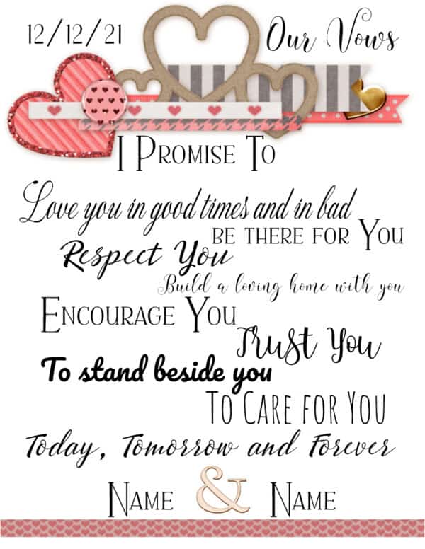 FREE Wedding Vows Template | Wedding Vows Generator