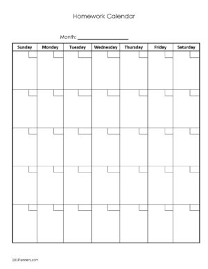 FREE Printable Homework Planner Template | PDF, Word, Excel or Jpg