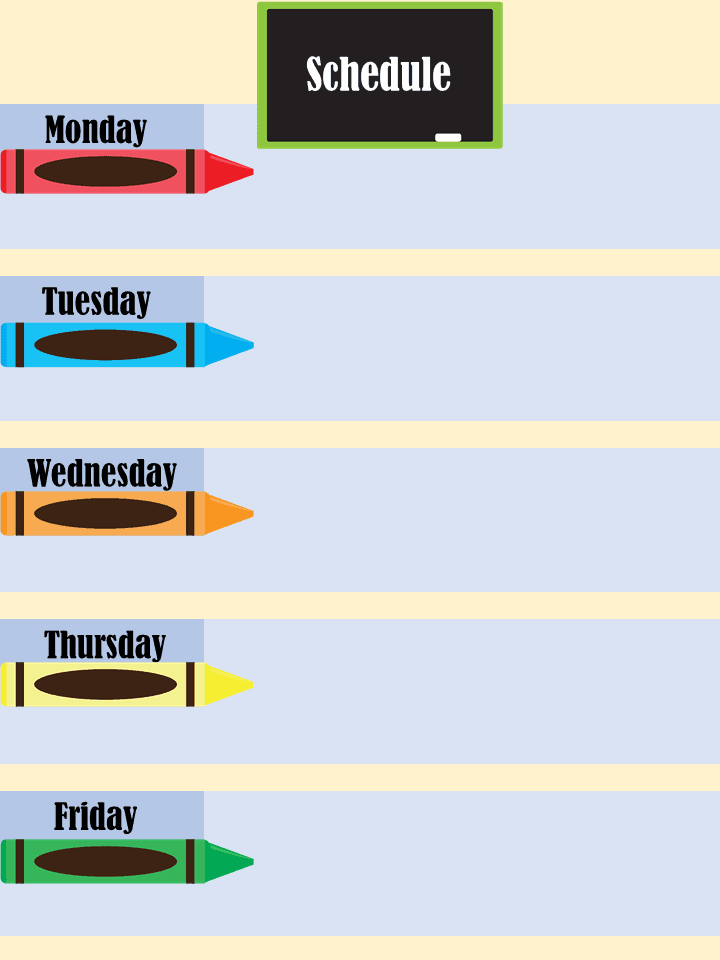 Kids Schedule Template | Customize Online and Print at Home