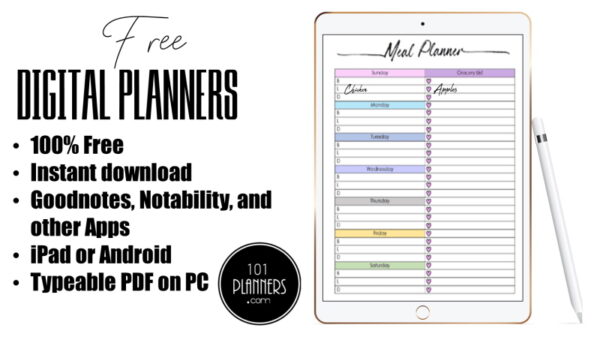 Free Digital Planner for iPad or Android