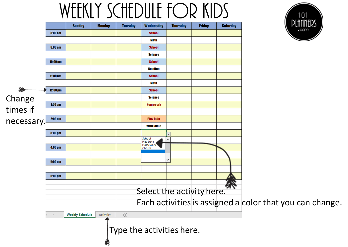 Kids Schedule Template | Customize Online and Print at Home