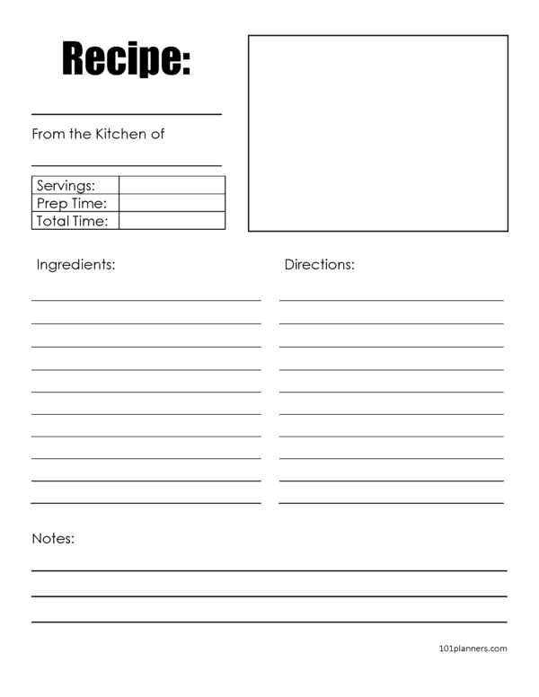 Free Recipe Template (Editable) | Edit Online / Word / PDF