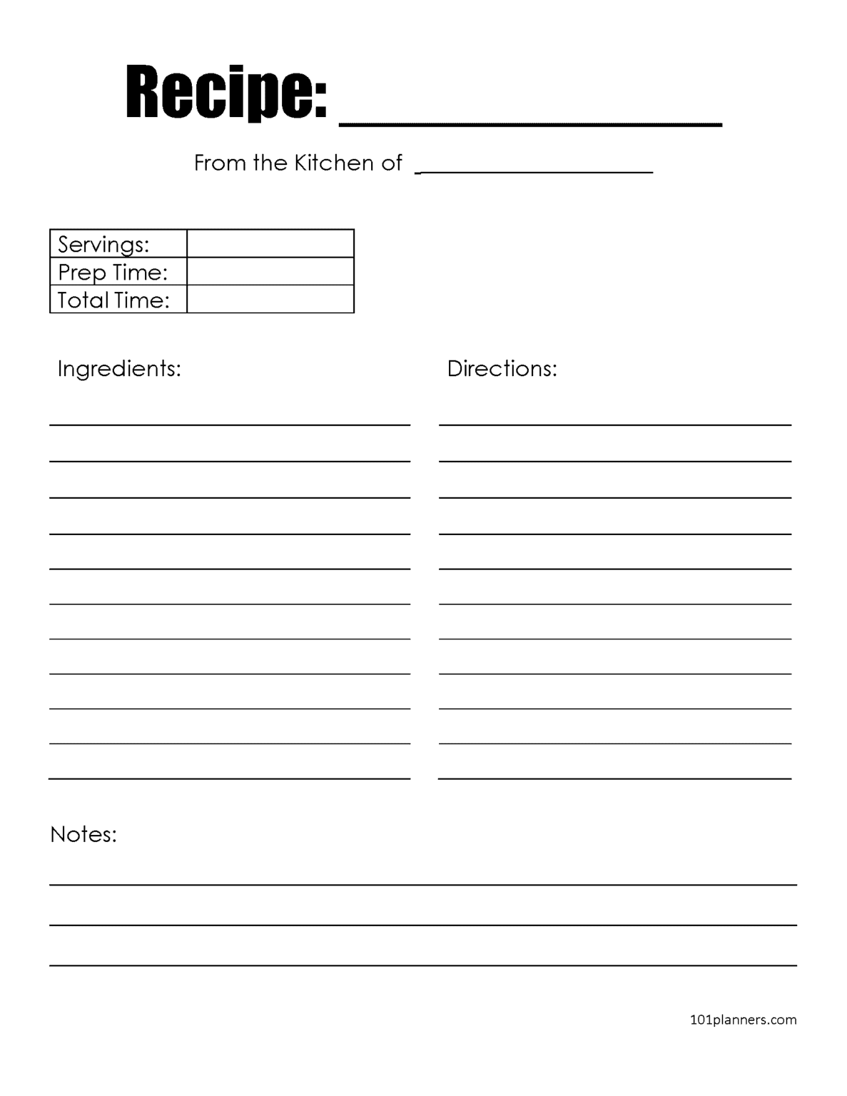 Free Recipe Template (Editable) | Edit Online / Word / PDF