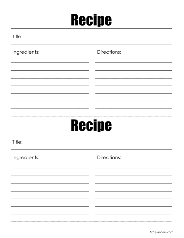 Free Recipe Template (Editable) | Edit Online / Word / PDF