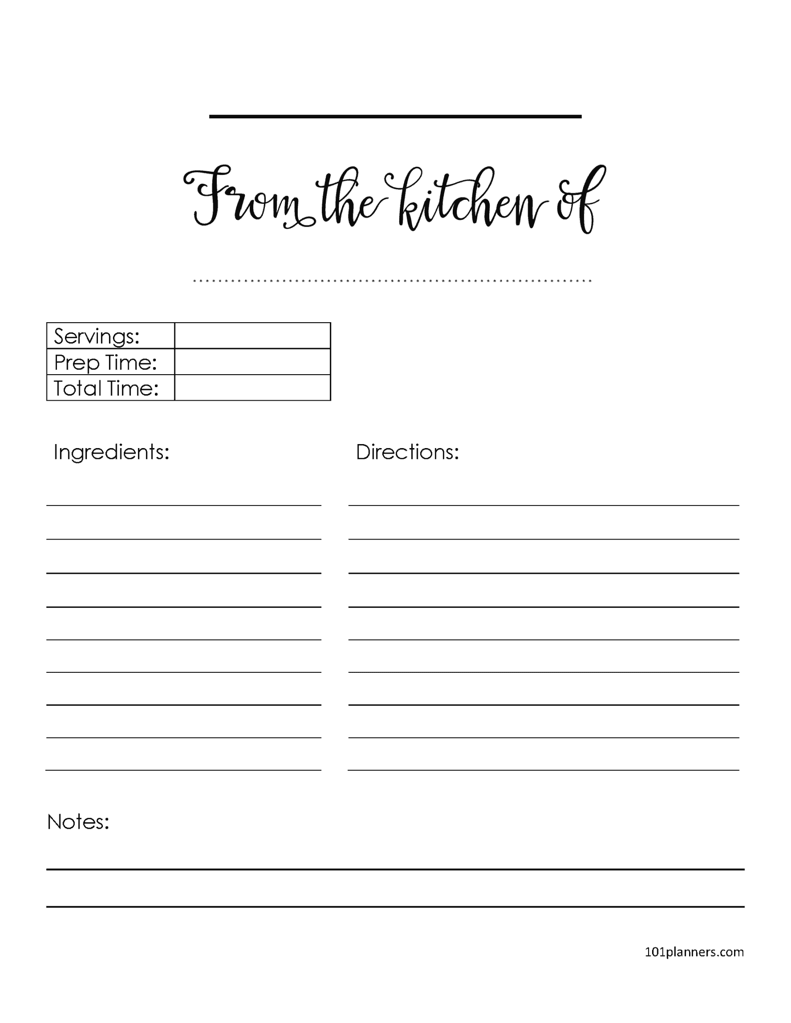 Free Recipe Template (Editable) | Edit Online / Word / PDF