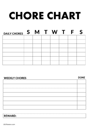 A List of Chores for Teenagers with Free Chore Charts