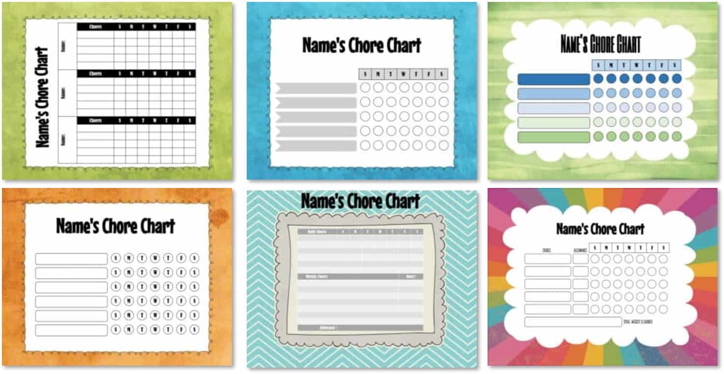 Free printable and Editable Responsibility Chart for Kids