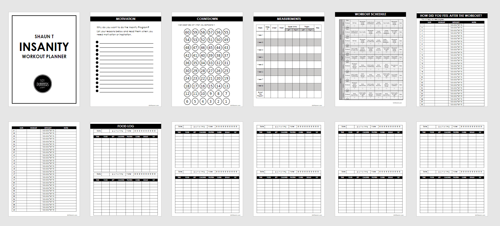 FREE Insanity Calendar & Planner | Instant Download